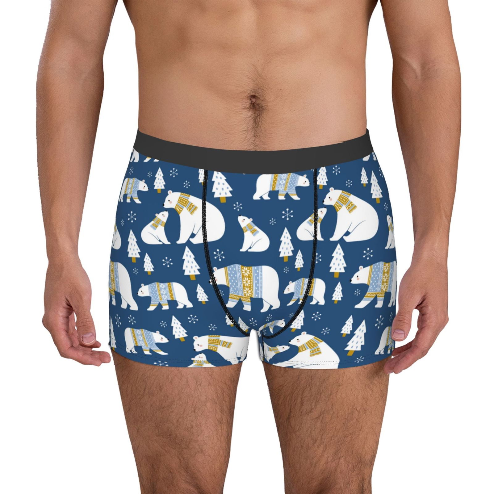 Logiee cute winter bear Print Mens Boxer Briefs,Boxer Briefs for Men ...