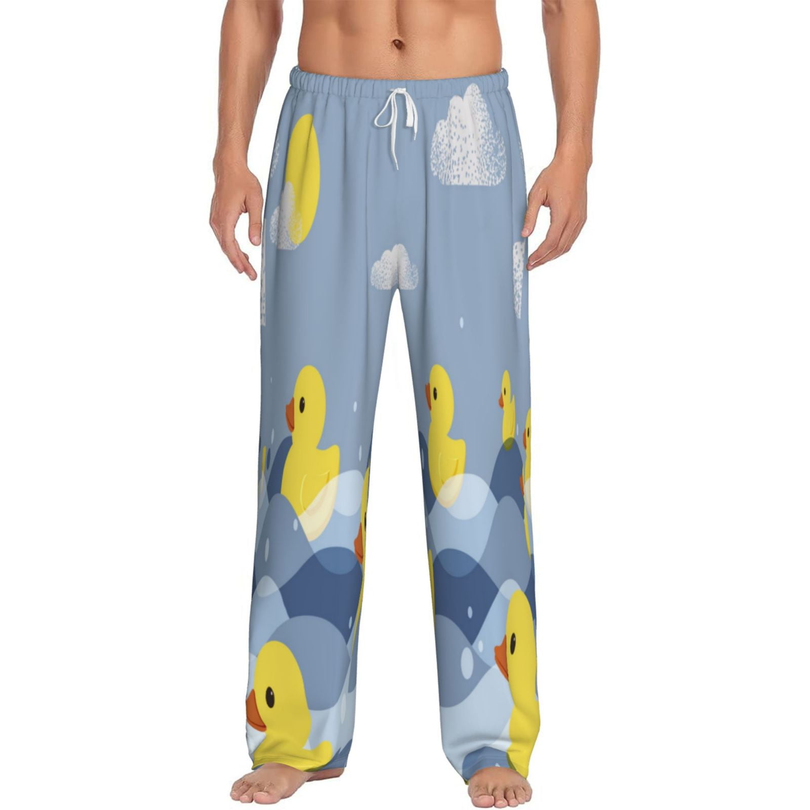 Logiee ducklings swim on the sea waves Print Pajama Pants for Men,Men’s ...