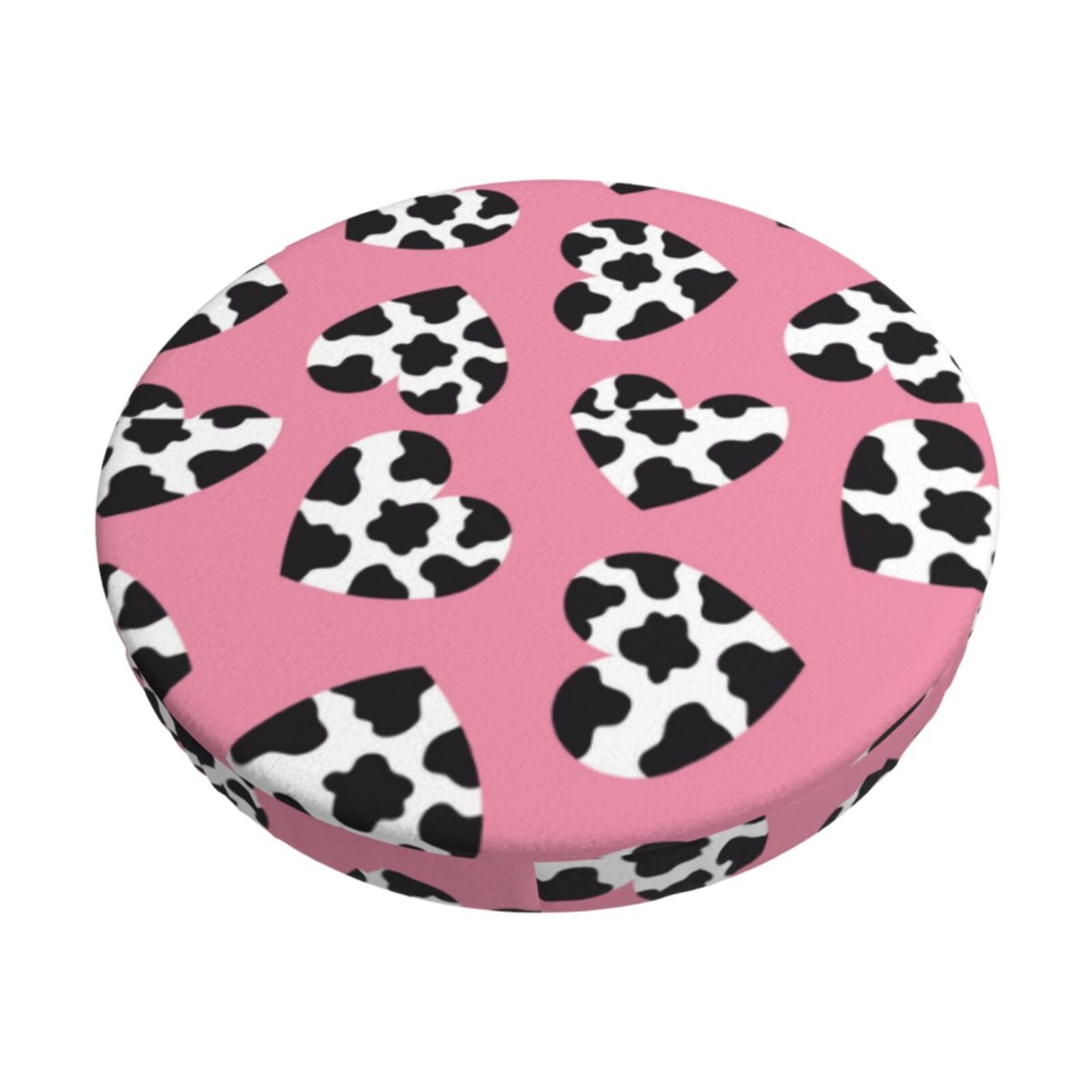 Logiee heart with cow Print Stool Covers Round,Bar Stool Covers ...