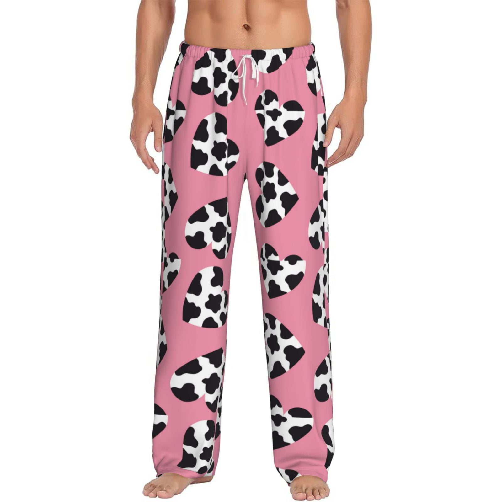 Logiee heart with cow Print Pajama Pants for Men,Men’s Pajama Bottoms ...