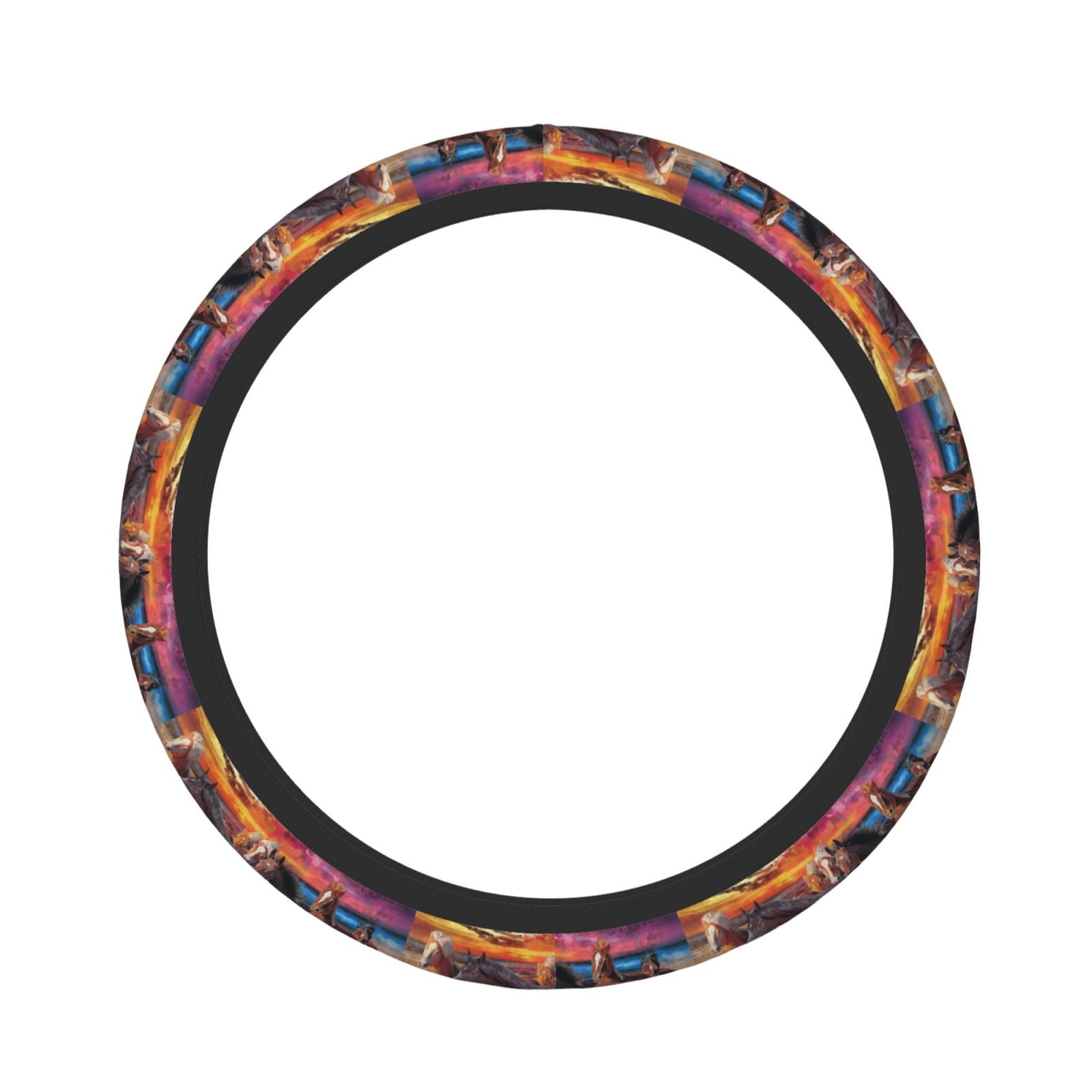 Logiee a herd of horses Print Breathable Elastic Steering Wheel Cover ...