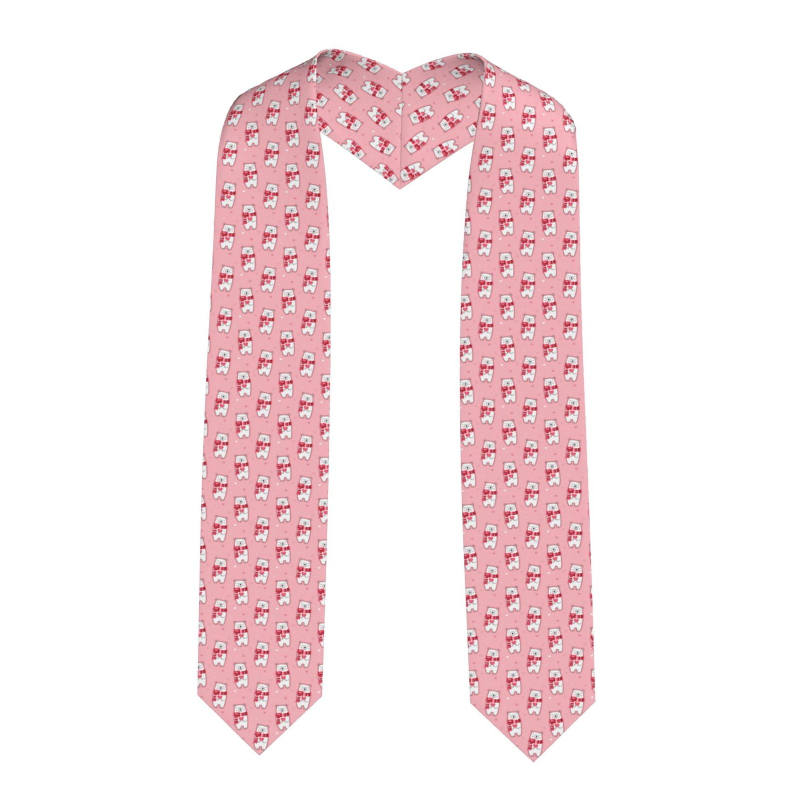 Logiee pink Scarf bear Print Unisex Adult Graduation Stole Shawl 72 ...