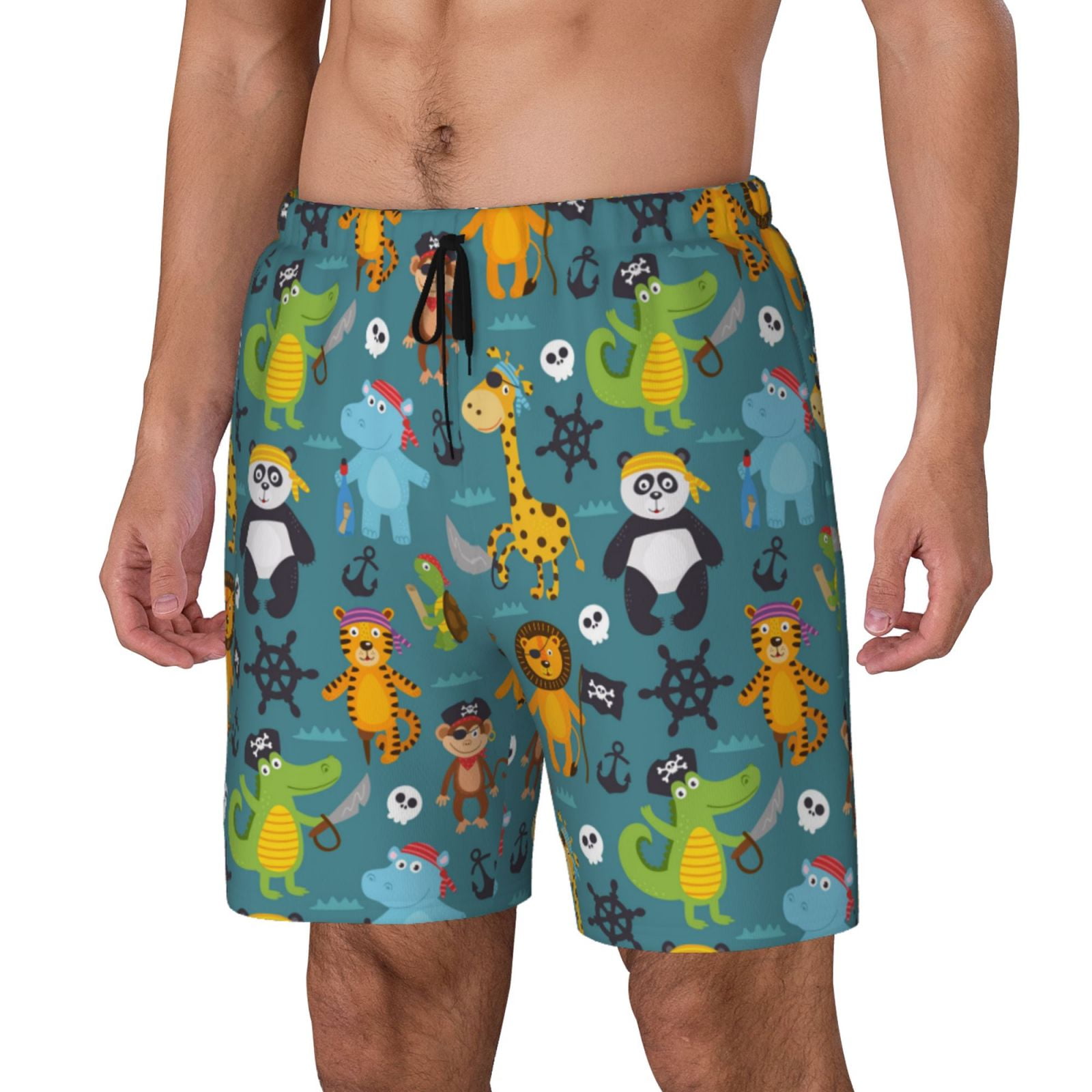 Logiee pirates animals Print Men's Swim Trunk,Quick Dry Board Shorts ...