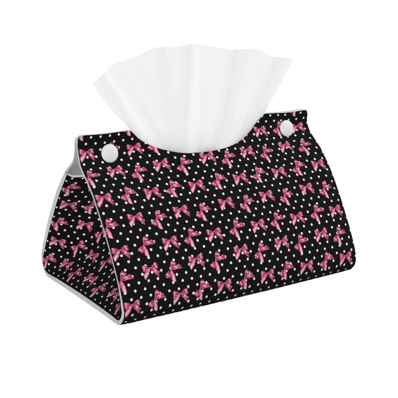 Logiee polka dot with pink bows Print Tissue Box Cover,Stylish Tissue ...