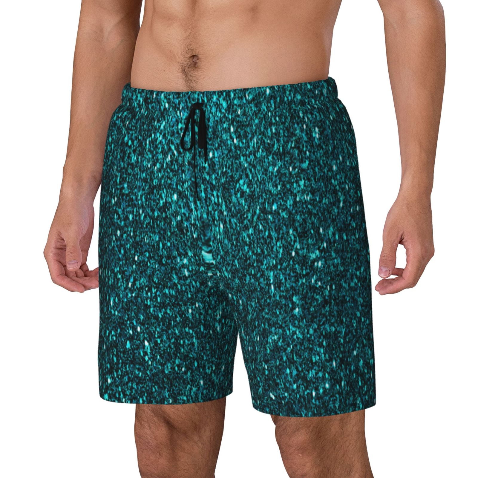 Logiee teal sparkling Print Men's Swim Trunk,Quick Dry Board Shorts ...