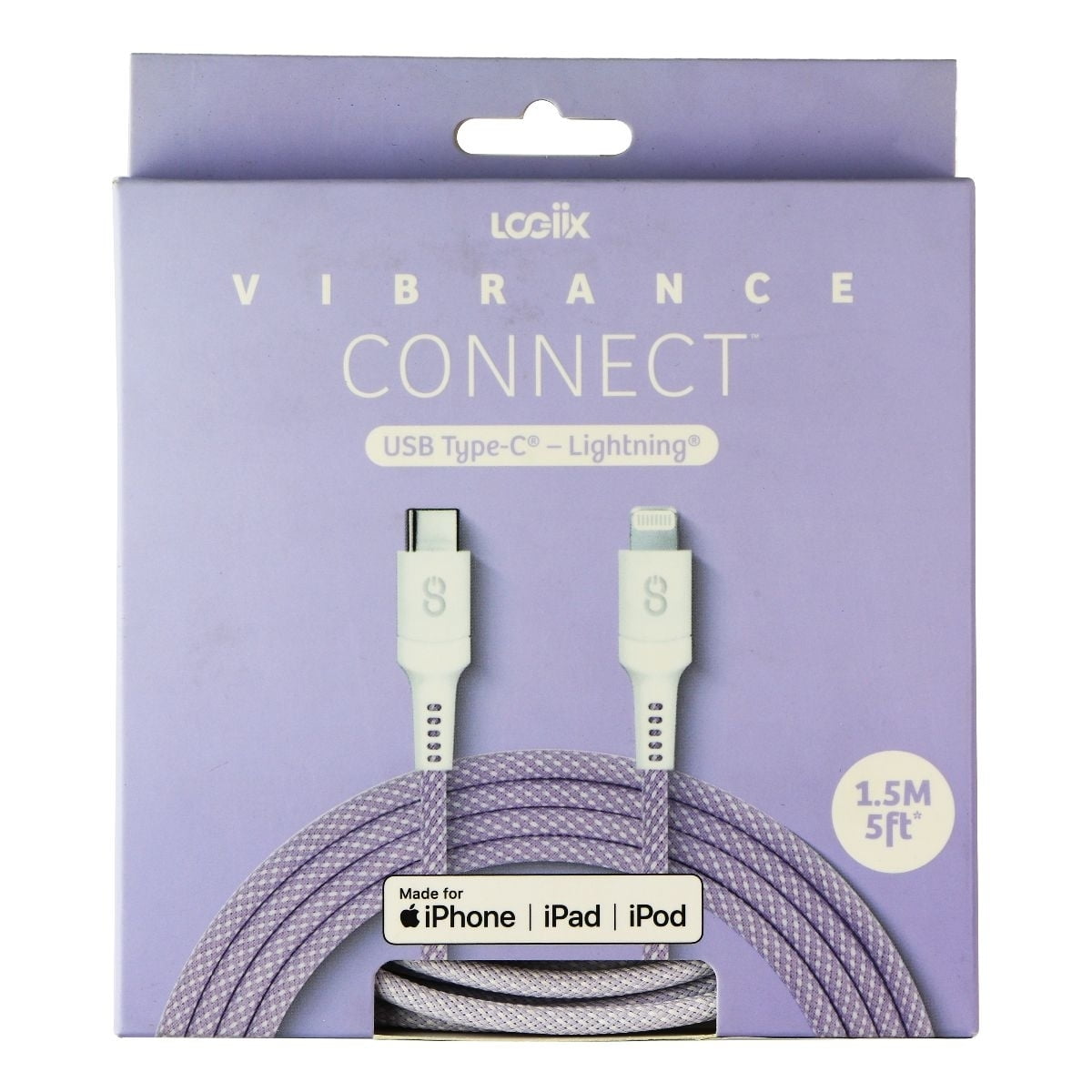 Restored Logiix Vibrance Connect (5-ft) USB-C Type C to 8-Pin Cable ...