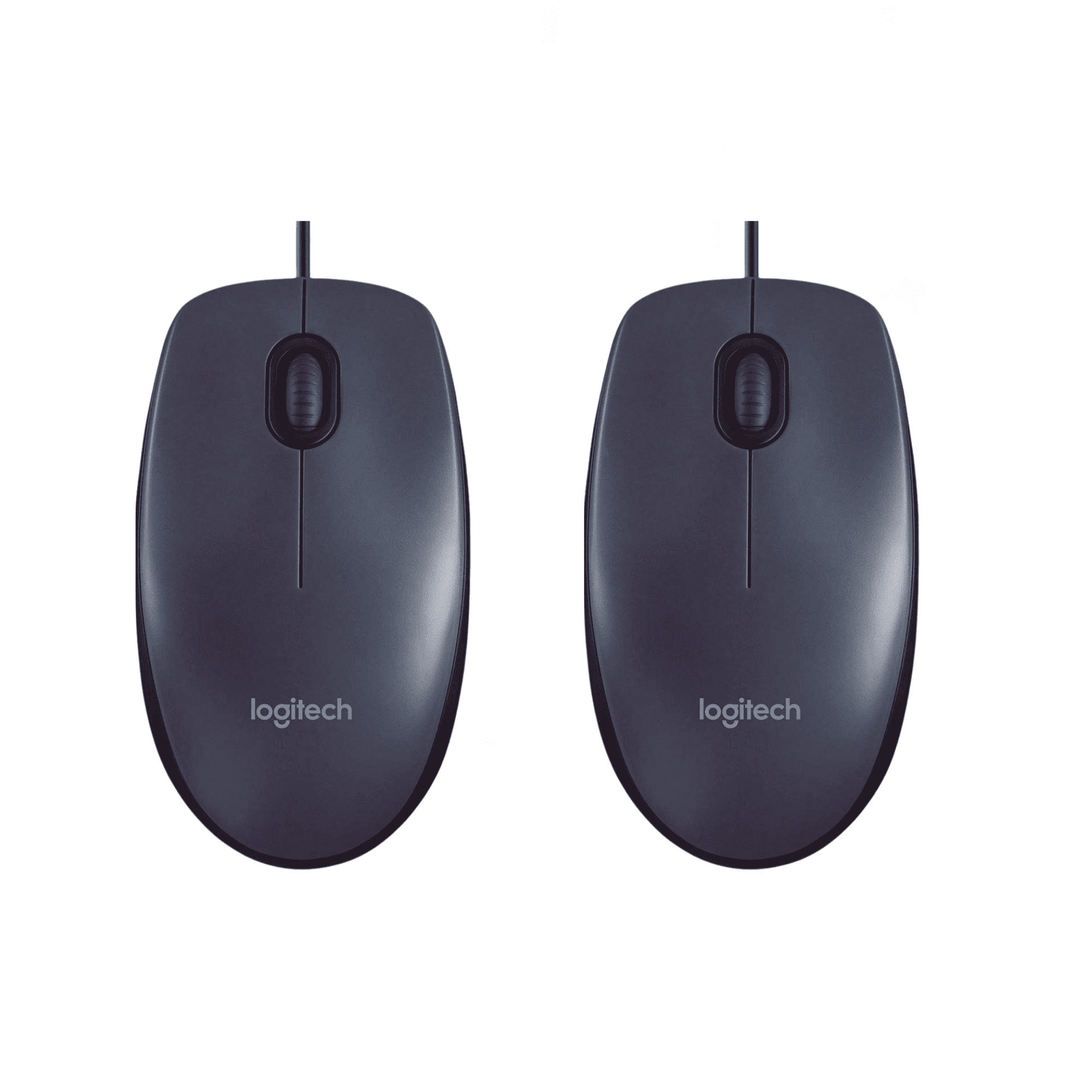 Logitech B100 Wired USB Mouse, 2 Pack, 1000 DPI Optical Tracking ...