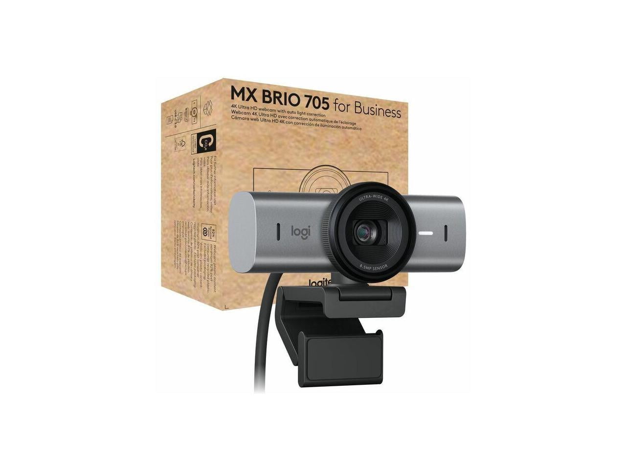 Logitech BRIO 705 Webcam - 8.5 Megapixel - USB Type C - 4K - 4096 x ...