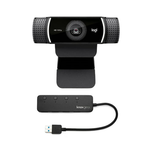 Logitech C922 Pro Stream 1080p Webcam with Knox 4-Port USB 3.0 Hub ...