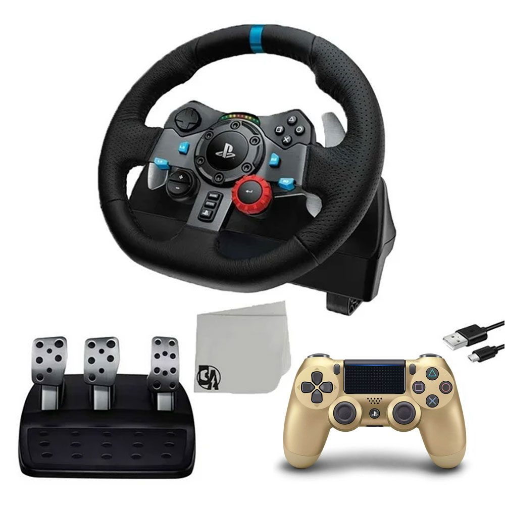 Logitech G29 Driving Force with Gold DualShock 4 Controller and ...