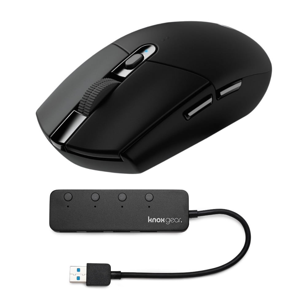 Logitech G305 Lightspeed Wireless Gaming Mouse (Black) with 4 Port USB ...