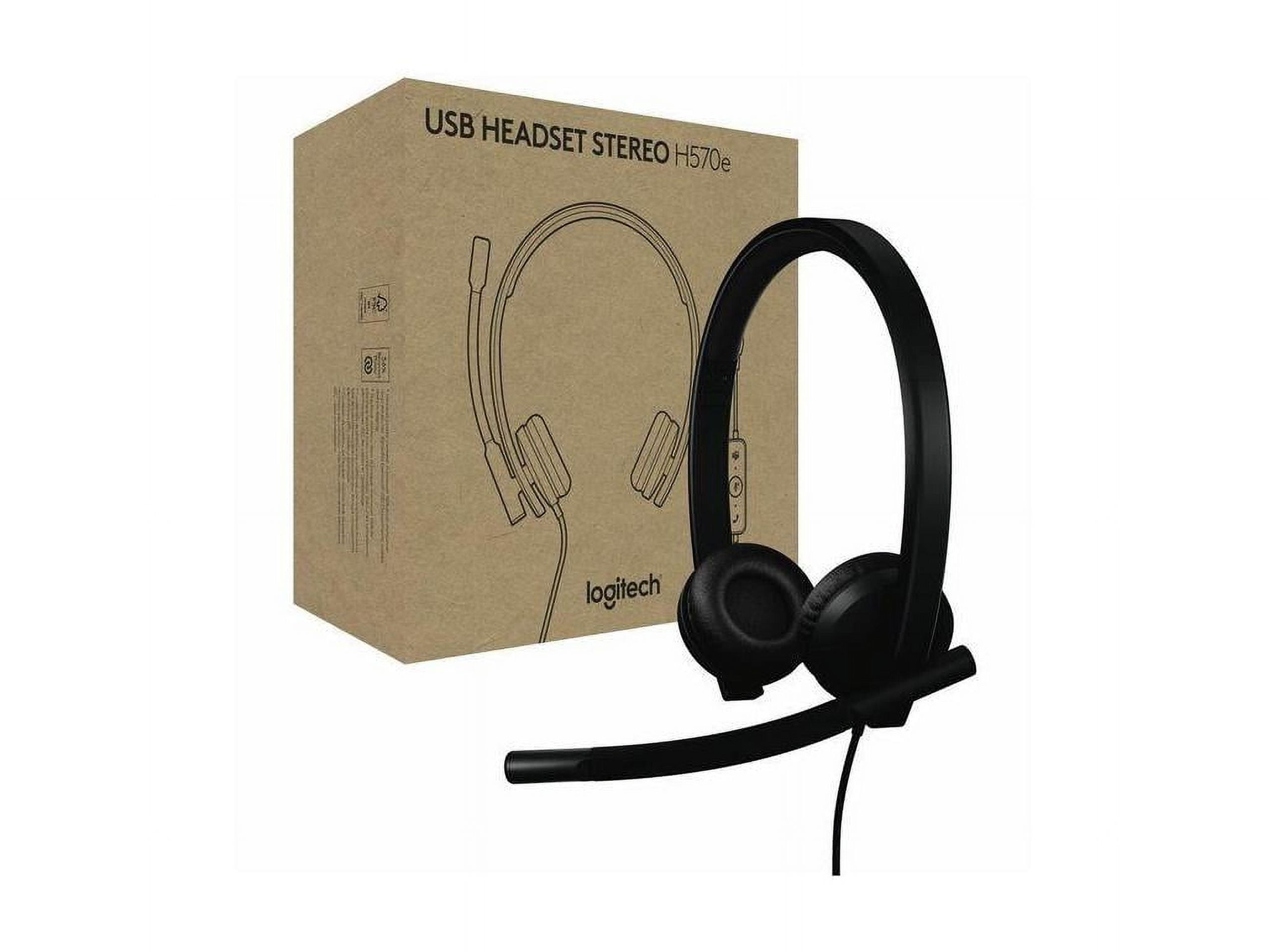 Logitech H570e USB Binaural Headset w/ Microphoen and Inline Controlls ...