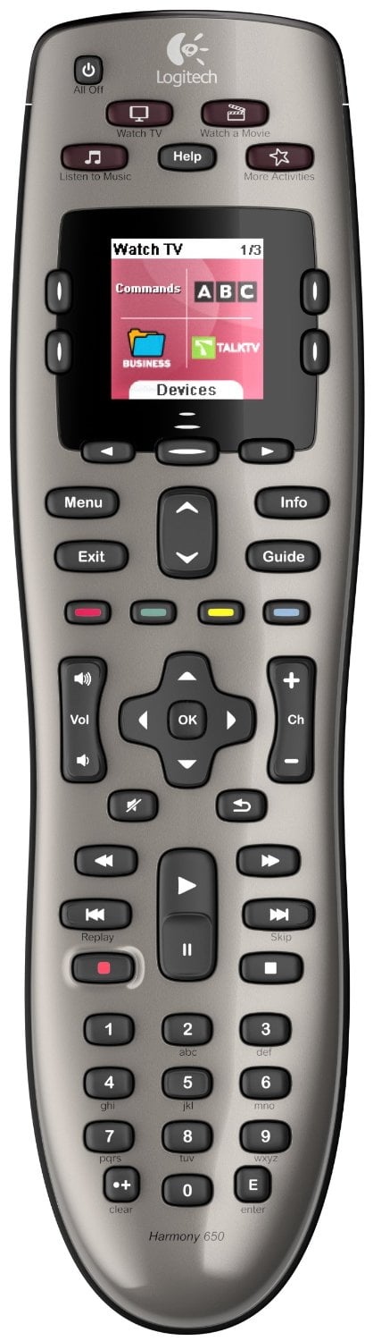 Logitech Universal TV Harmony 650 Infrared Remote Control - Silver ...