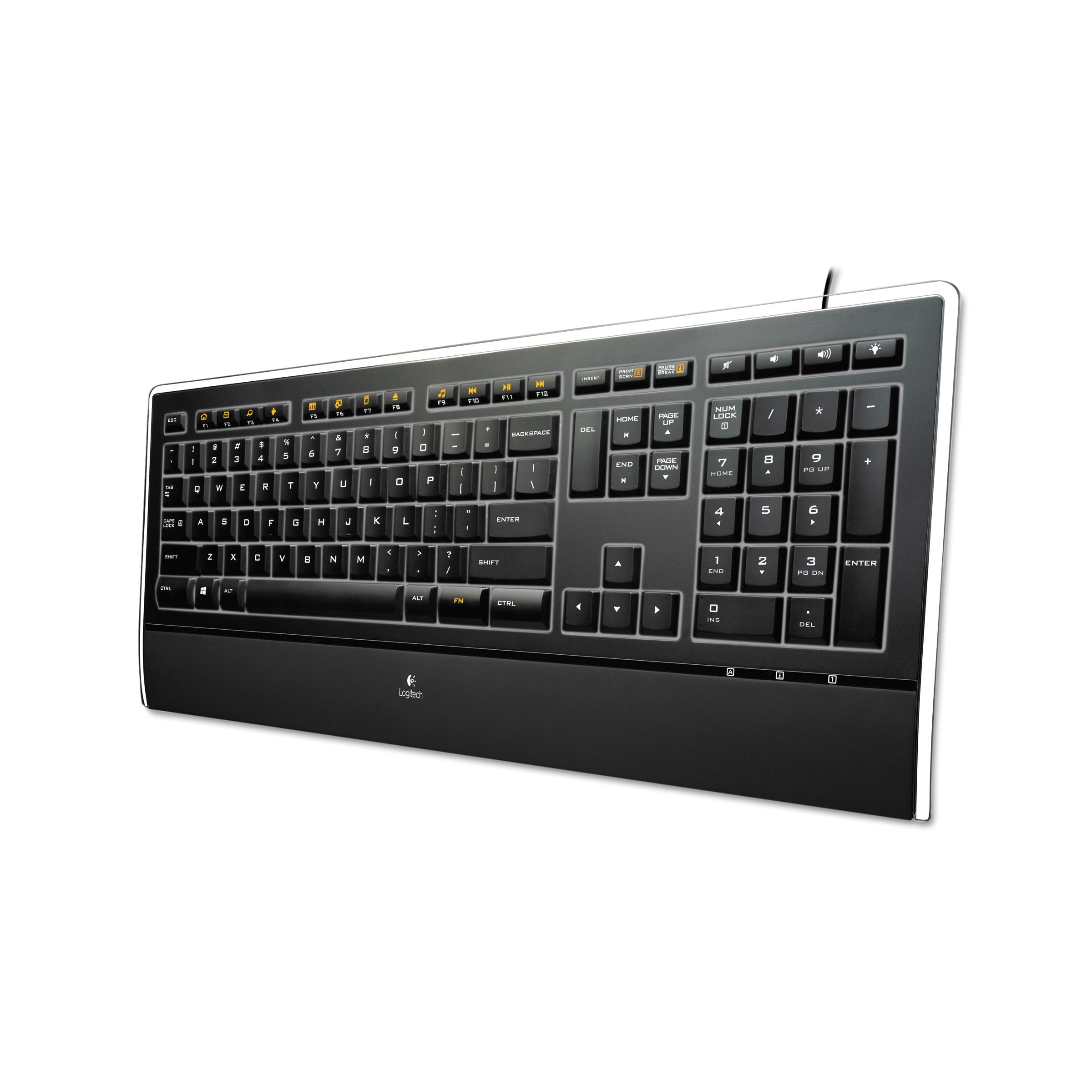 Logitech Illuminated Thin Keyboard K740 - Full Size, USB, Backlit ...