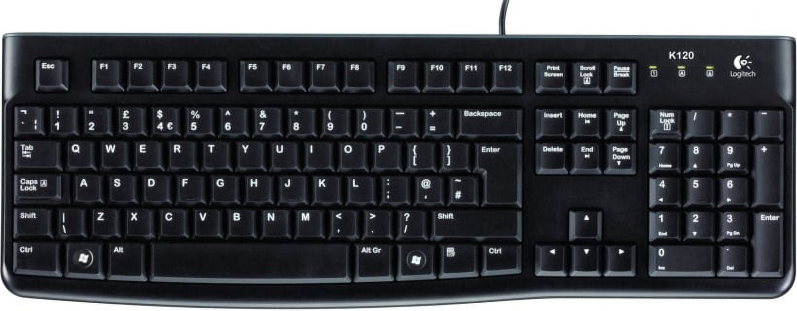 Logitech K120 Wired Keyboard - German Layout Black - Walmart.com