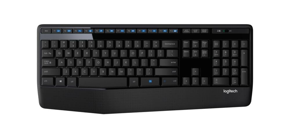 Logitech Wireless Keyboard - Full-Sized Keyboard with Palm Rest, 2.4 ...
