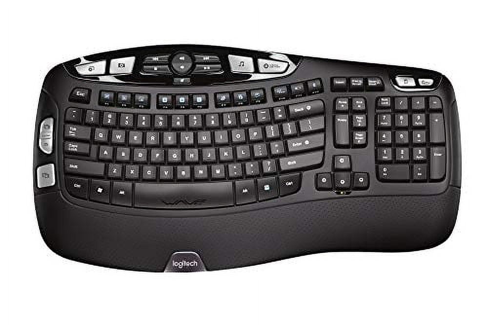 Logitech K350 Wave Ergonomic Keyboard with Unifying Wireless Technology ...