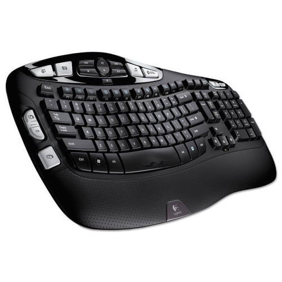 Logitech K350 Ergonomic Cordless Computer Wireless Keyboard, Black ...