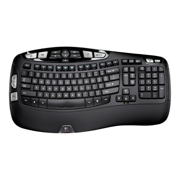 Logitech K350 Wireless Wave Keyboard with Unifying Receiver, Black ...
