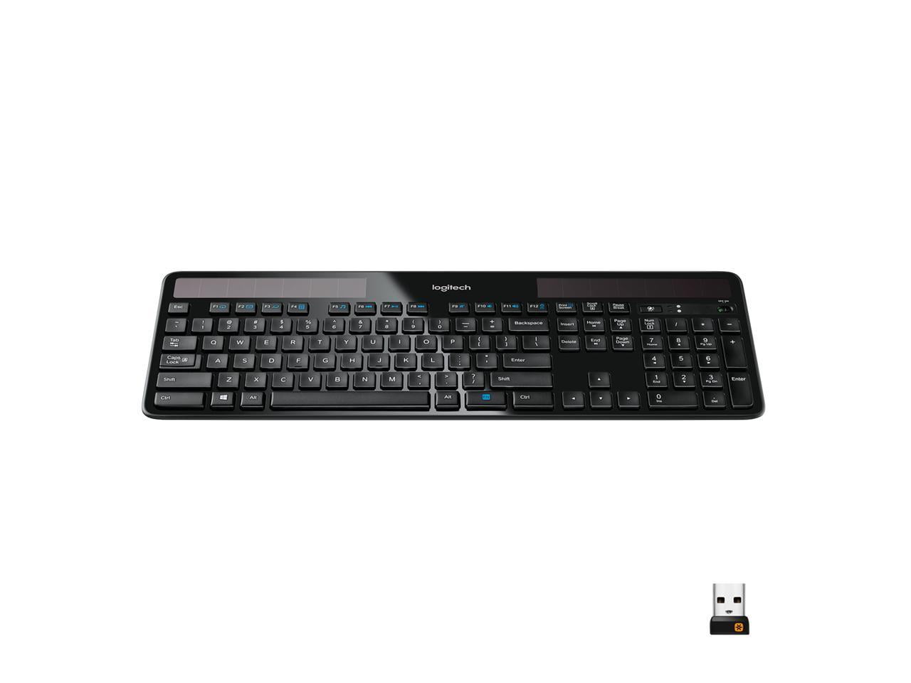 Logitech K750 Flat Cordless Computer Keyboard - Solar Powered, Wireless ...
