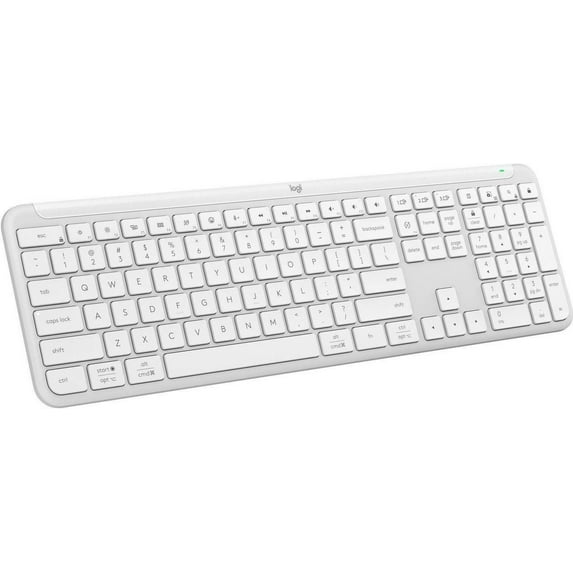 Logitech - K950 Signature Slim Full-size Wireless Keyboard Off-White ...