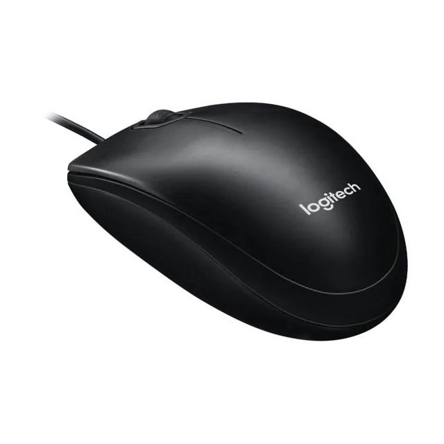 Logitech - M100R Full Size Wired Optical Ambidextrous Mouse, 3 button ...