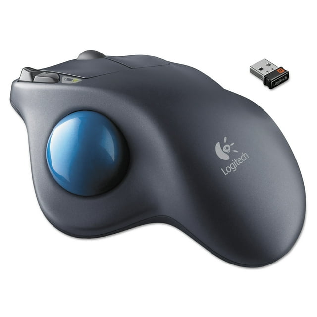 Logitech Ergonomic M570 Wireless Trackball Mouse with Unifying Receiver ...