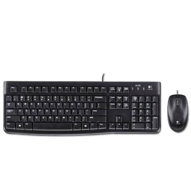Logitech MK120 Wired Desktop Set, Keyboard/Mouse, USB, Black - Walmart.com