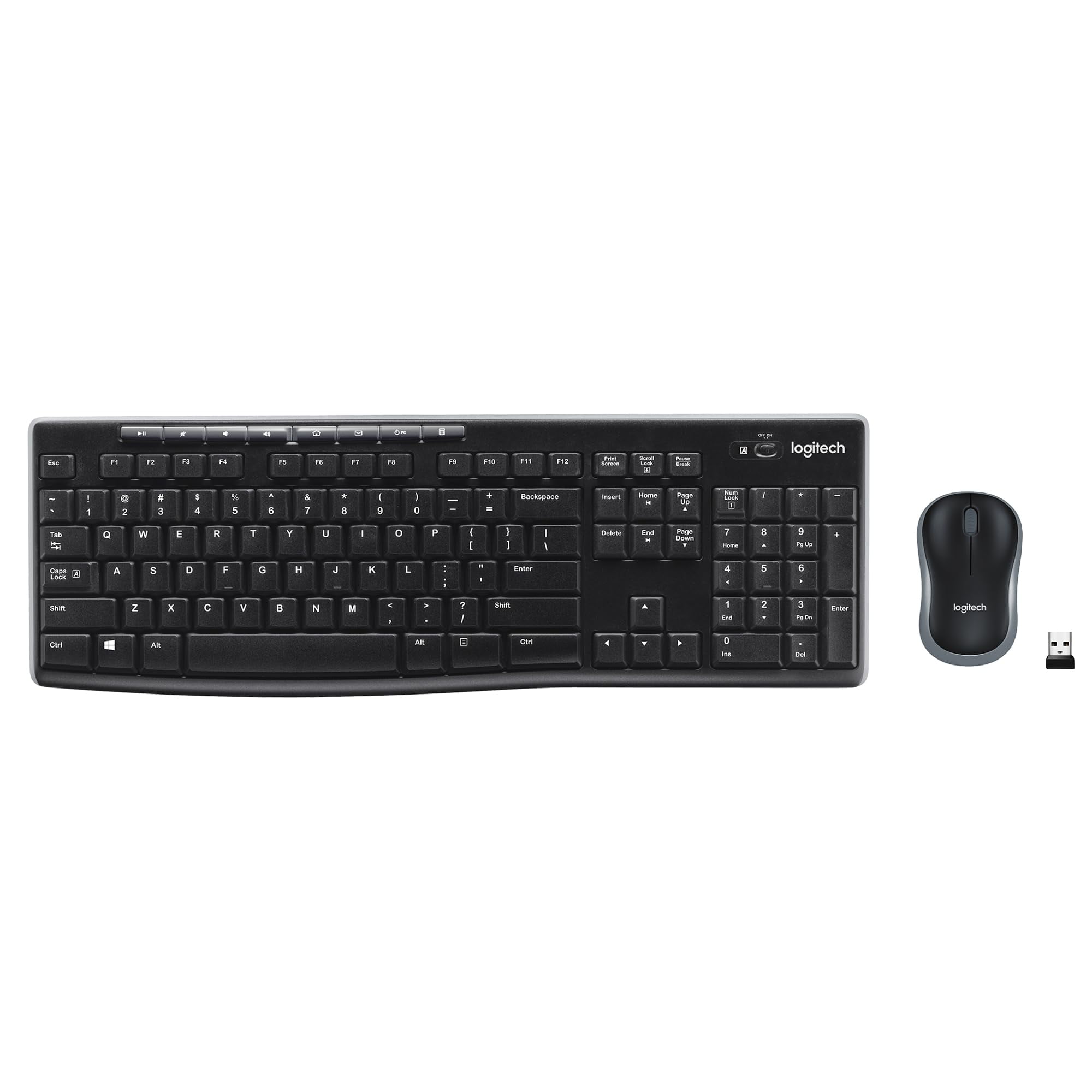 Logitech MK270 Wireless Keyboard and Mouse Combo for Windows, 2.4 GHz ...