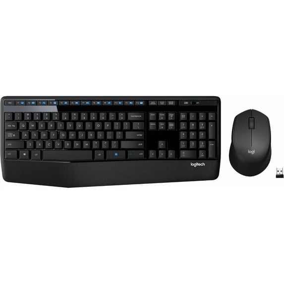 Logitech MK345 Wireless Keyboard and Mouse Combo with Palm Rest, 2.4 ...