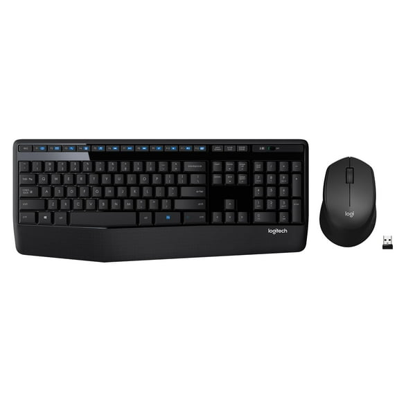 Logitech MK345 Wireless Keyboard and Mouse Combo with Palm Rest, 2.4 ...
