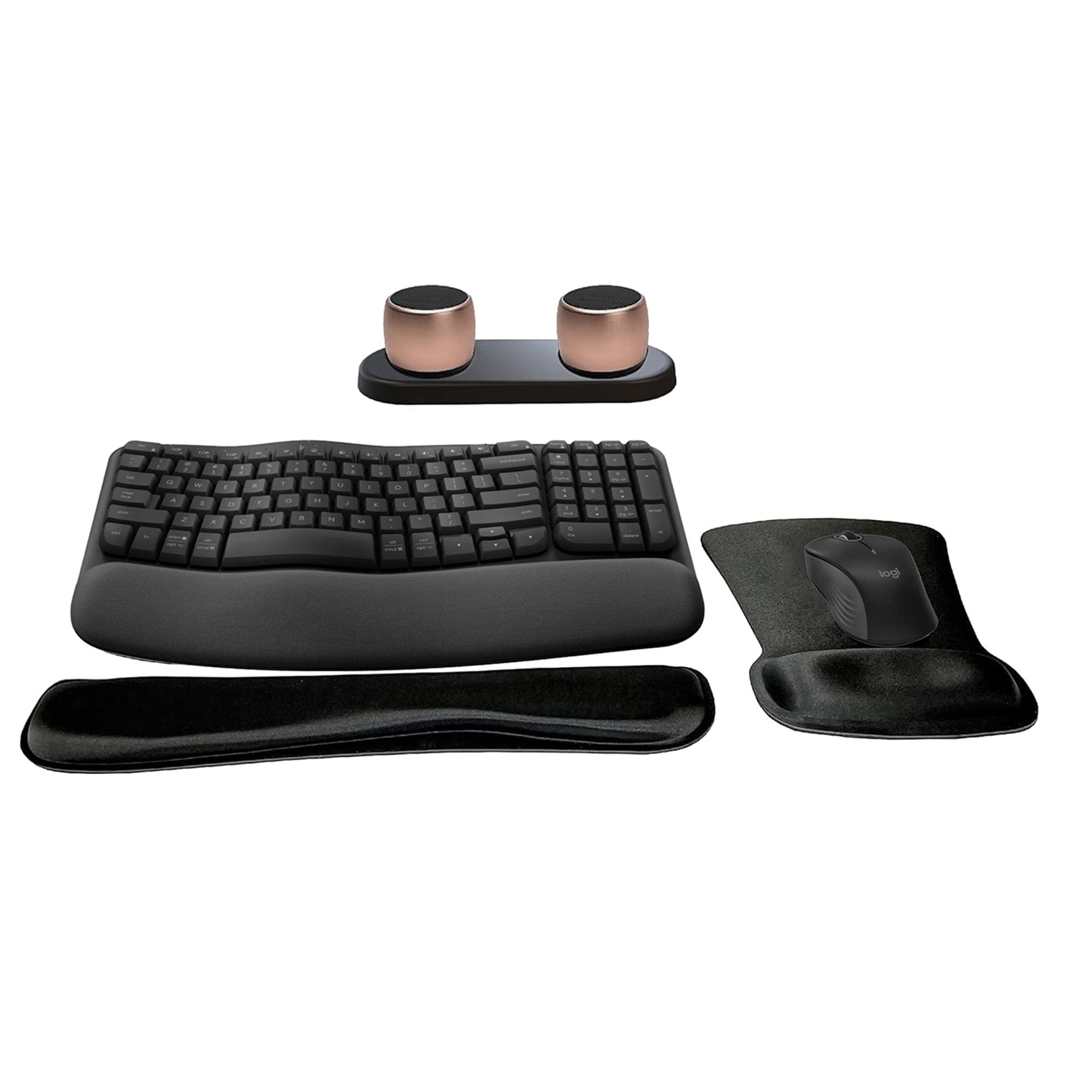 Logitech MK670 Comfort Wave Wireless Keyboard & Mouse Combo Travel Home ...