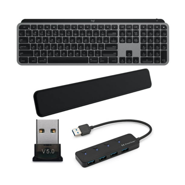 Logitech MX Keys Advanced Illuminated Wireless Keyboard for Mac with Palm Rest, USB Hub and ...