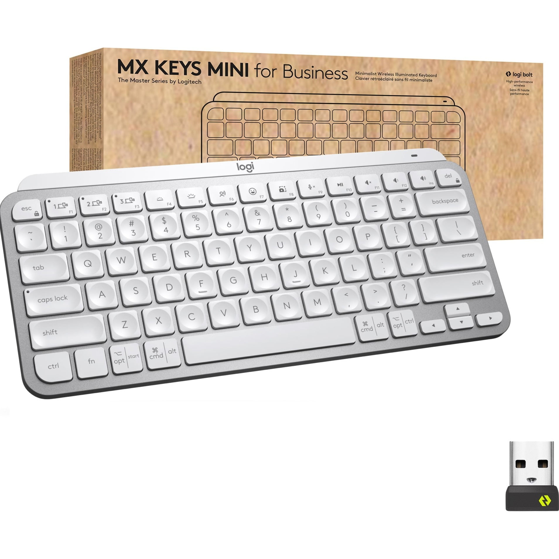 Logitech MX Keys Mini for Business (Pale Grey), Brown Box - Walmart.com