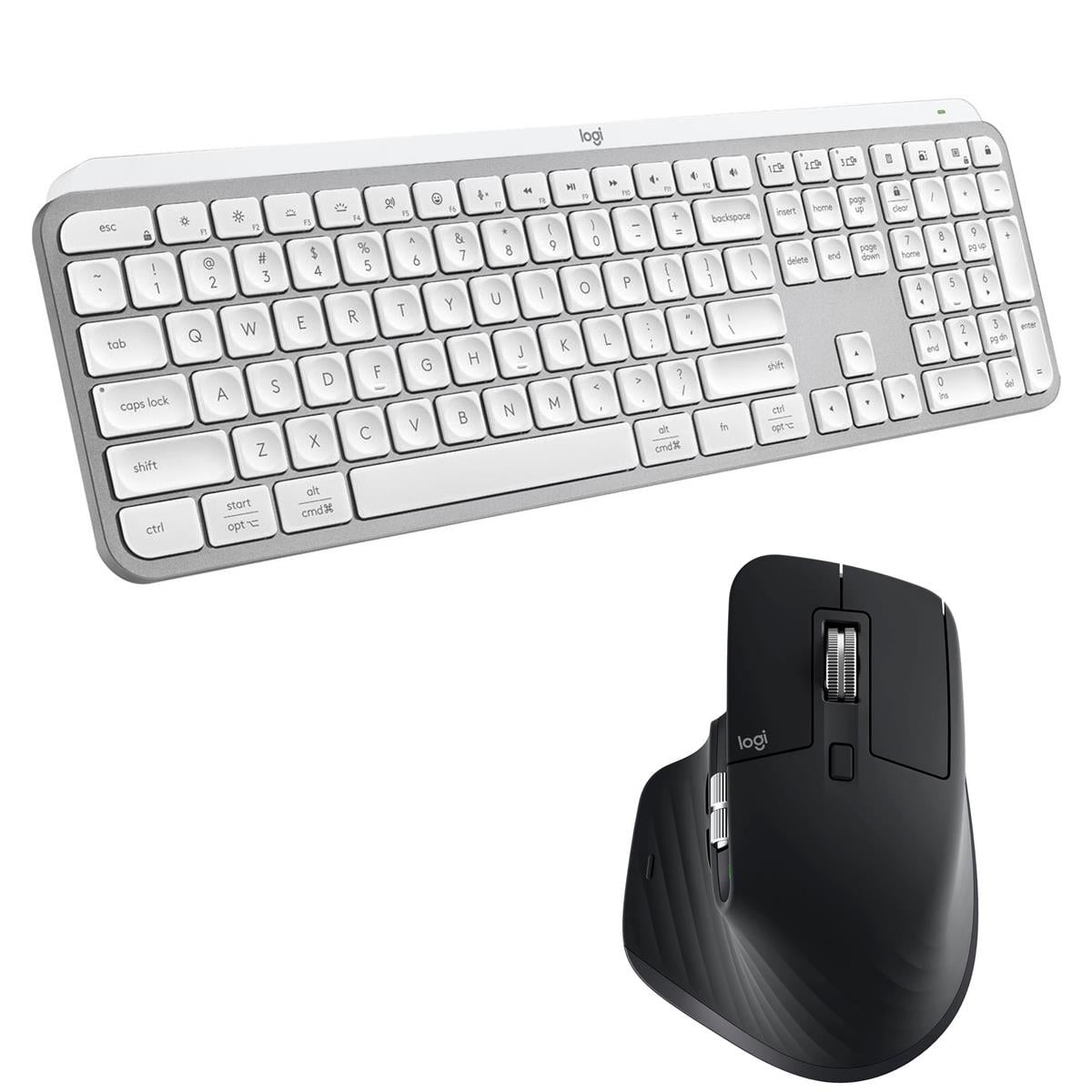 Logitech MX Keys S Wireless Keyboard, Pale Gray with MX Master 3S Black ...