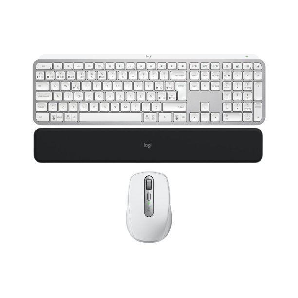 Logitech MX Full-Sized Wireless Ergonomic Office Keyboard, White ...