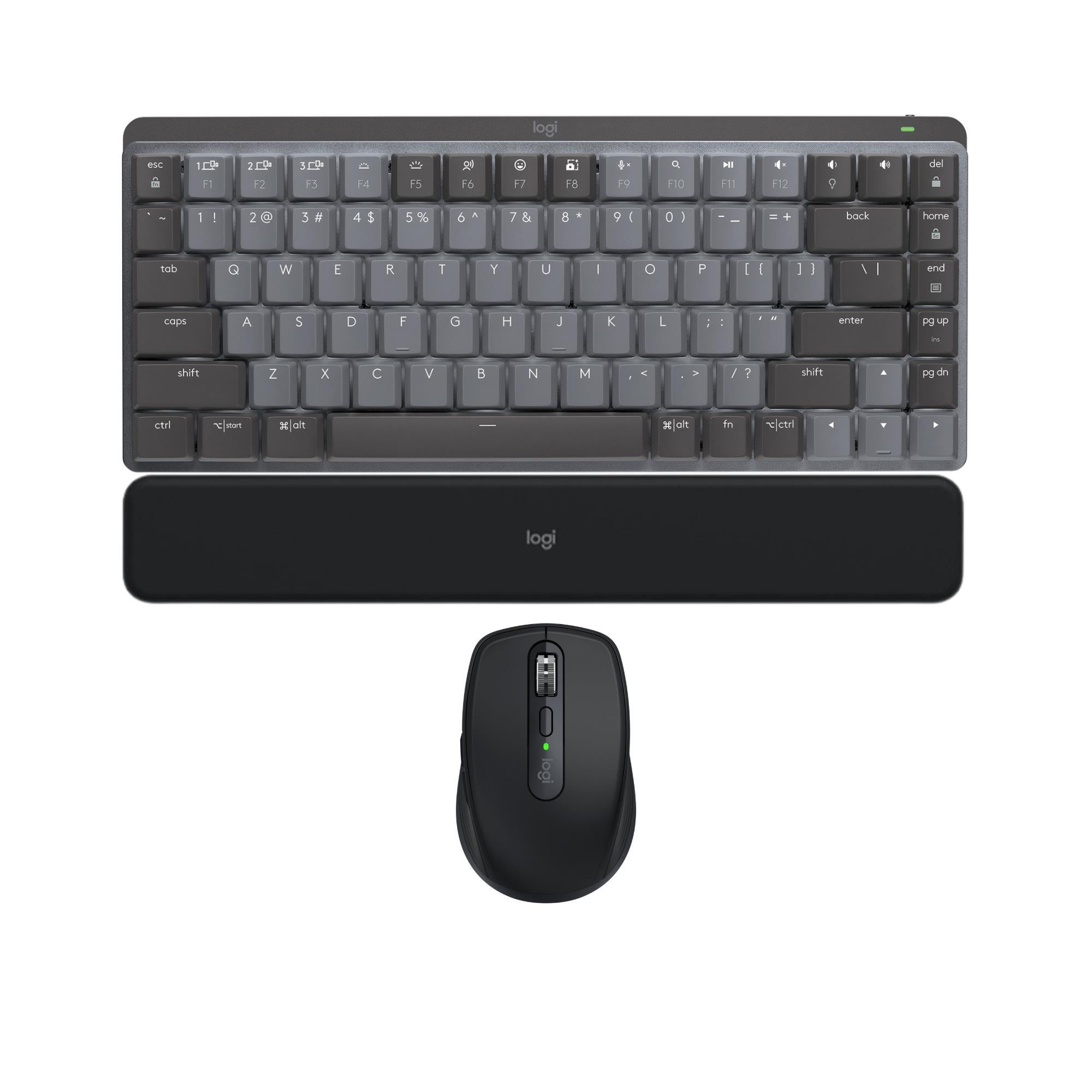Logitech MX Mechanical Mini Tactile Keyboard - Graphite w/Mouse & Palm ...