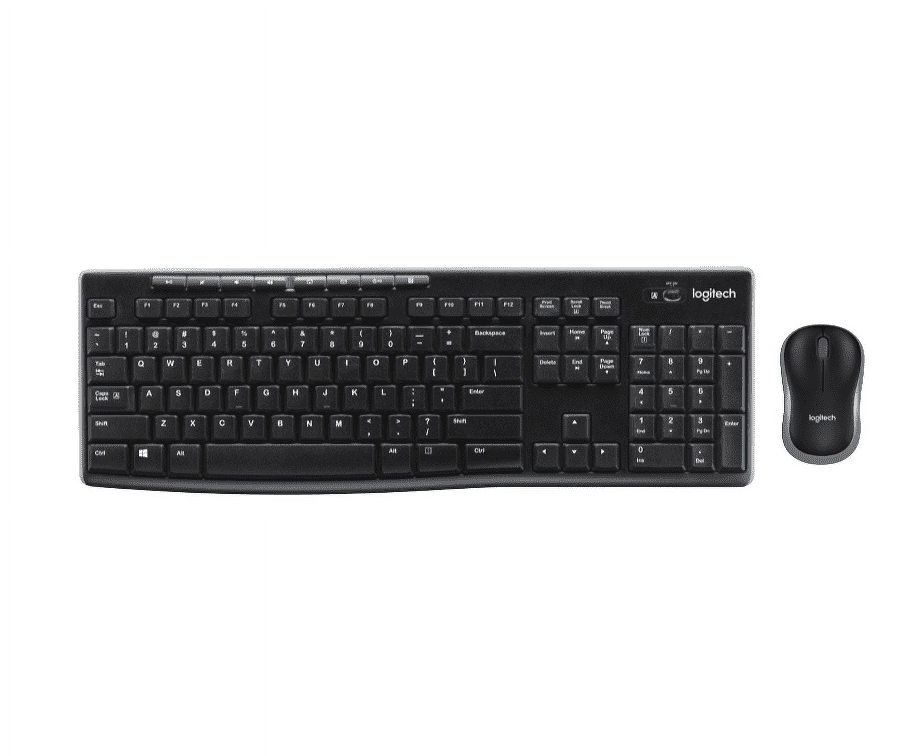 Logitech Mk270 Full Size Compact Wireless Keyboard & Mouse Combo, Black ...