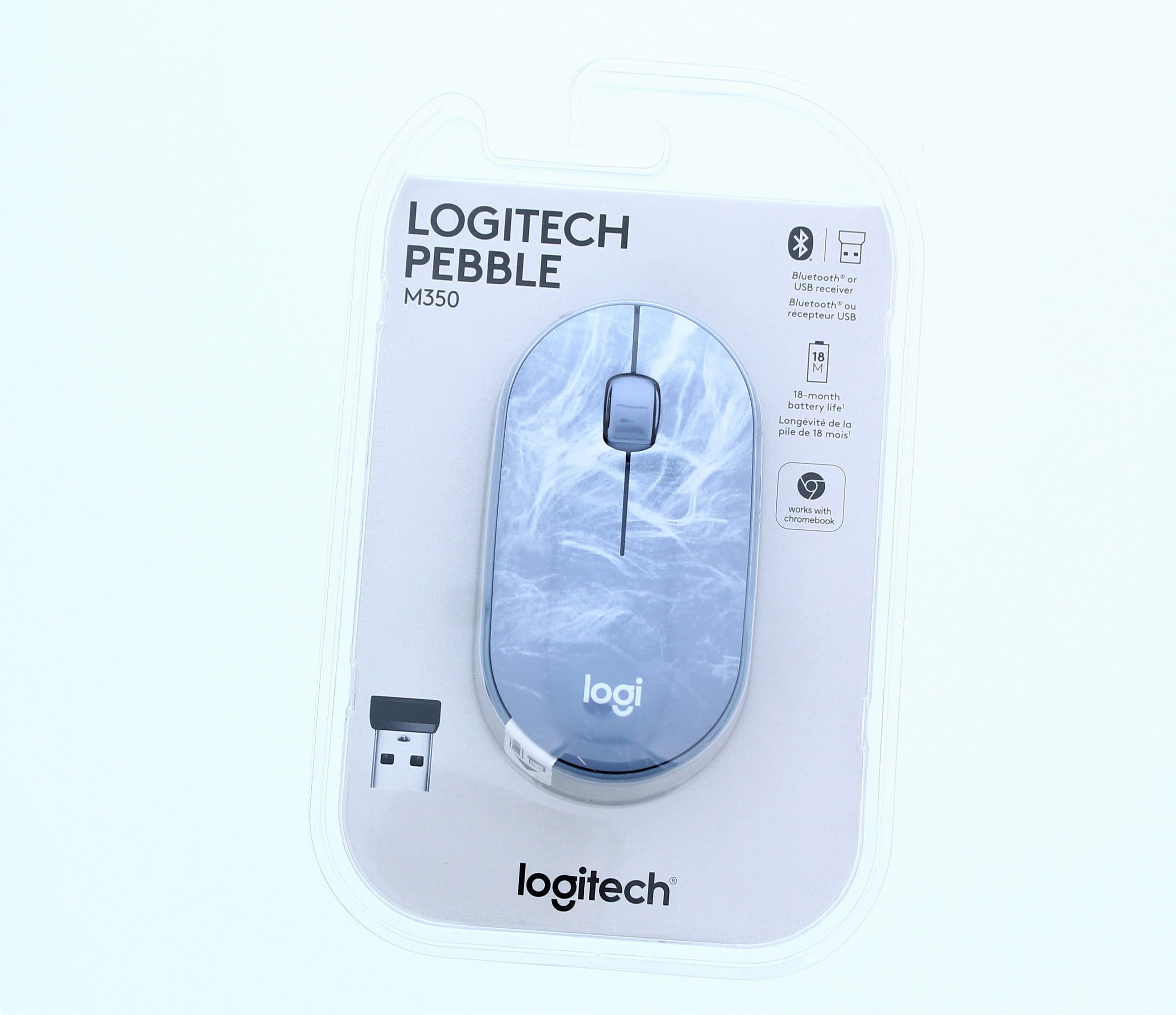 Logitech Pebble Wireless Mouse, Bluetooth and USB Receiver, Silent ...