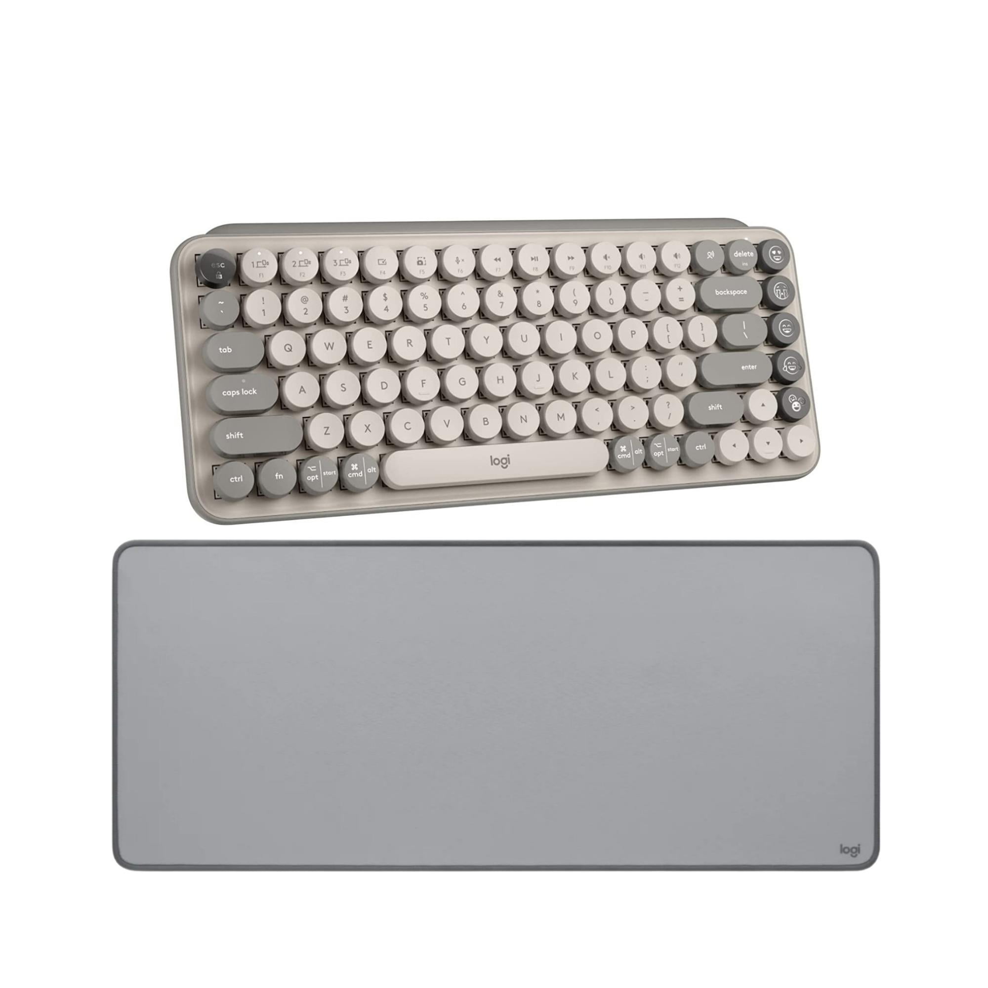 Logitech Pop Keys Wireless Mechanical Emoji Keyboard (Mist), Durable ...