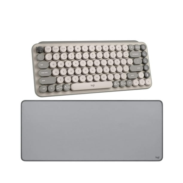 Logitech Pop Keys Wireless Mechanical Keyboard with Emoji Keys (Mist) w ...