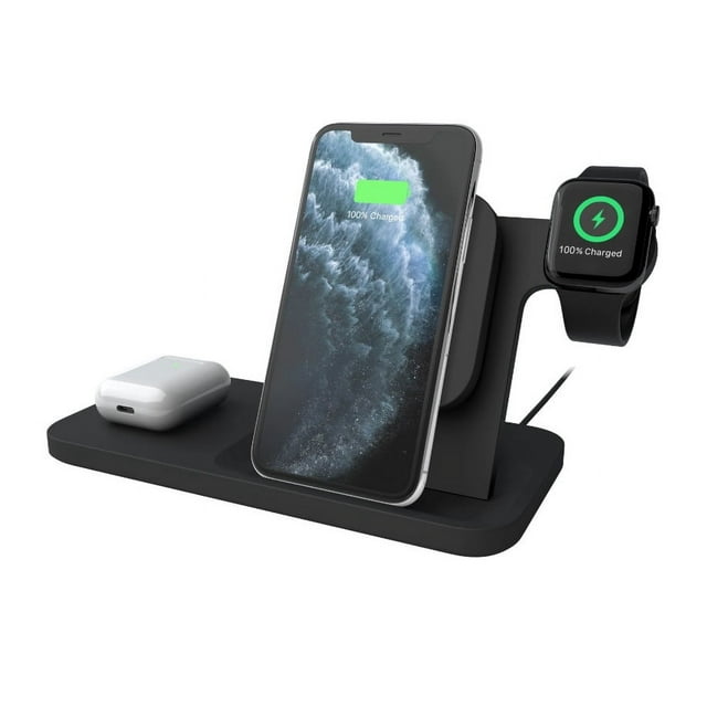 Logitech Powered 3-in-1 Qi Wireless Charging Dock (Graphite) - Walmart.com