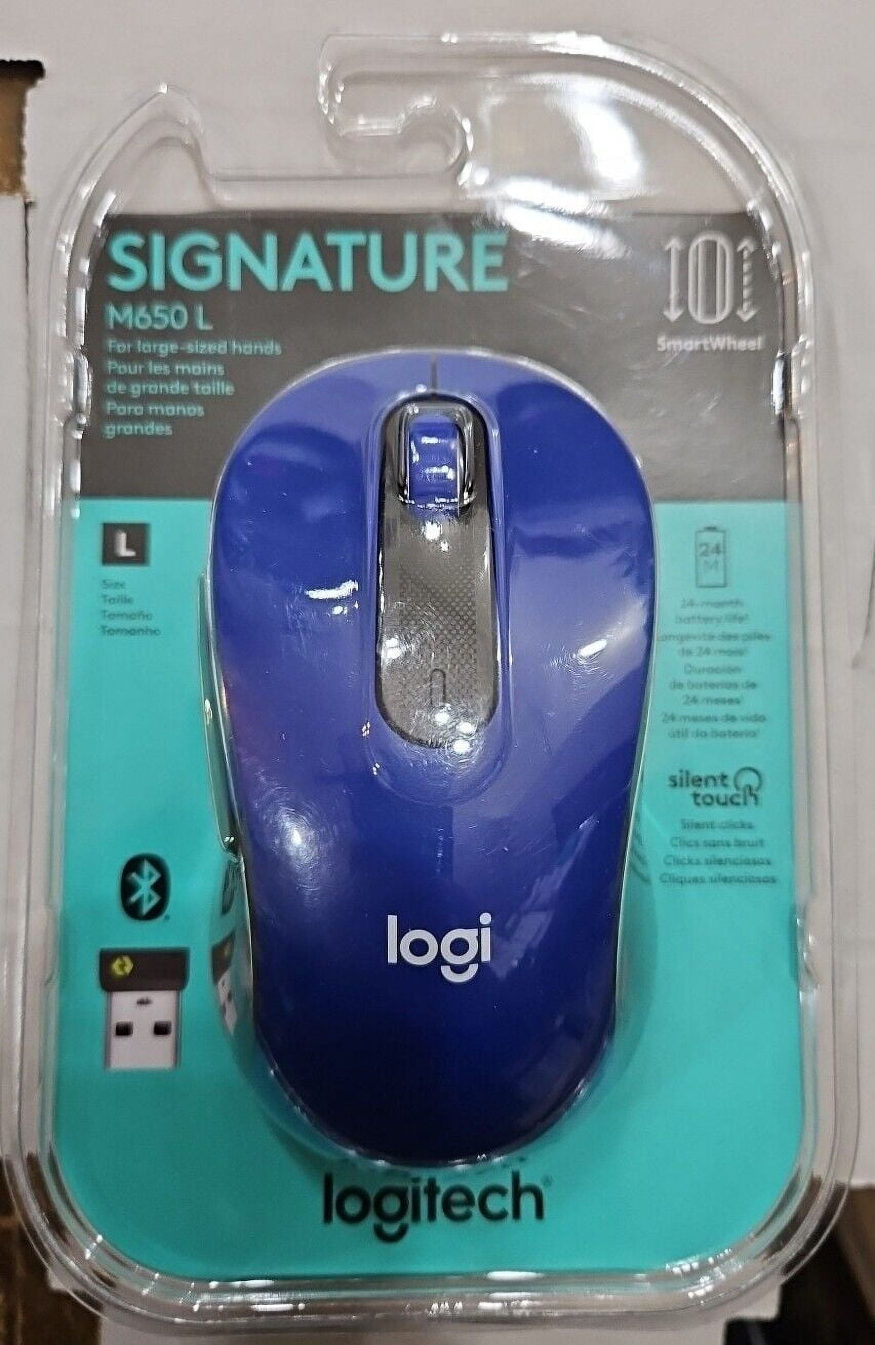 Logitech SIgnature M650 L Large Right Handed Wireless Mouse - Classic Blue New - Walmart.com