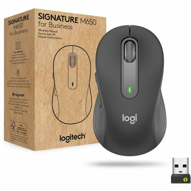 Logitech Signature M650 for Business Wireless Mouse, Logi Bolt ...
