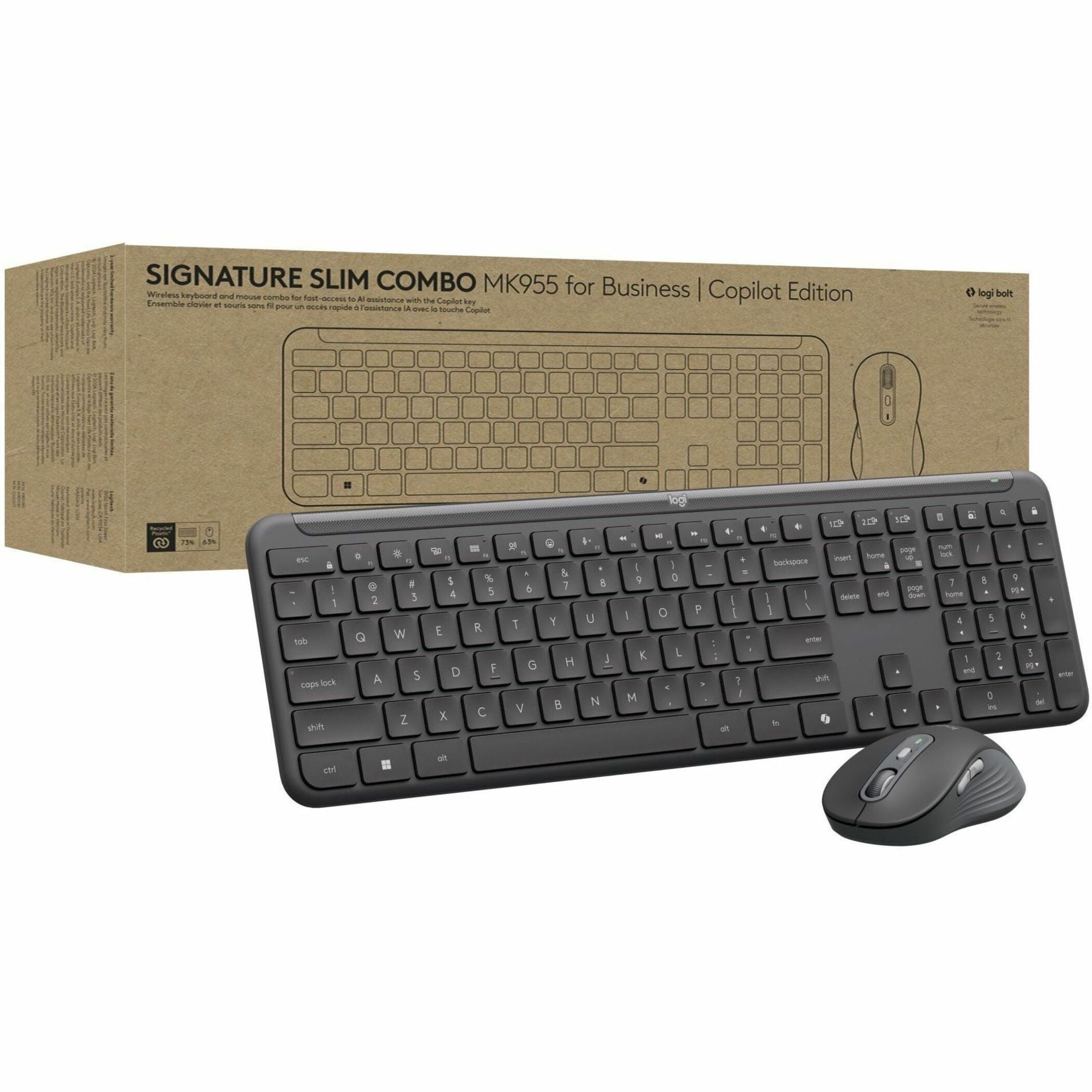 Logitech Signature Slim MK955 Combo for Business, Copilot Edition ...