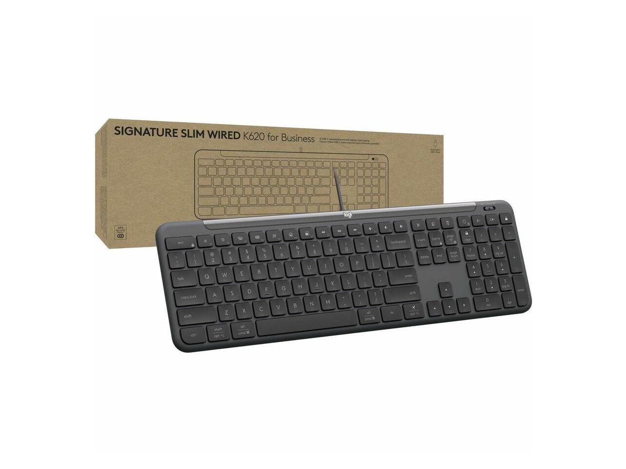Logitech Signature Slim Wired K620 for Business - Keyboard - full size ...