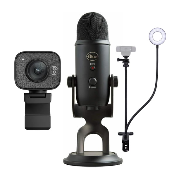 Logitech StreamCam Plus Webcam (Graphite) with Yeti Mic Blackout & Ring ...