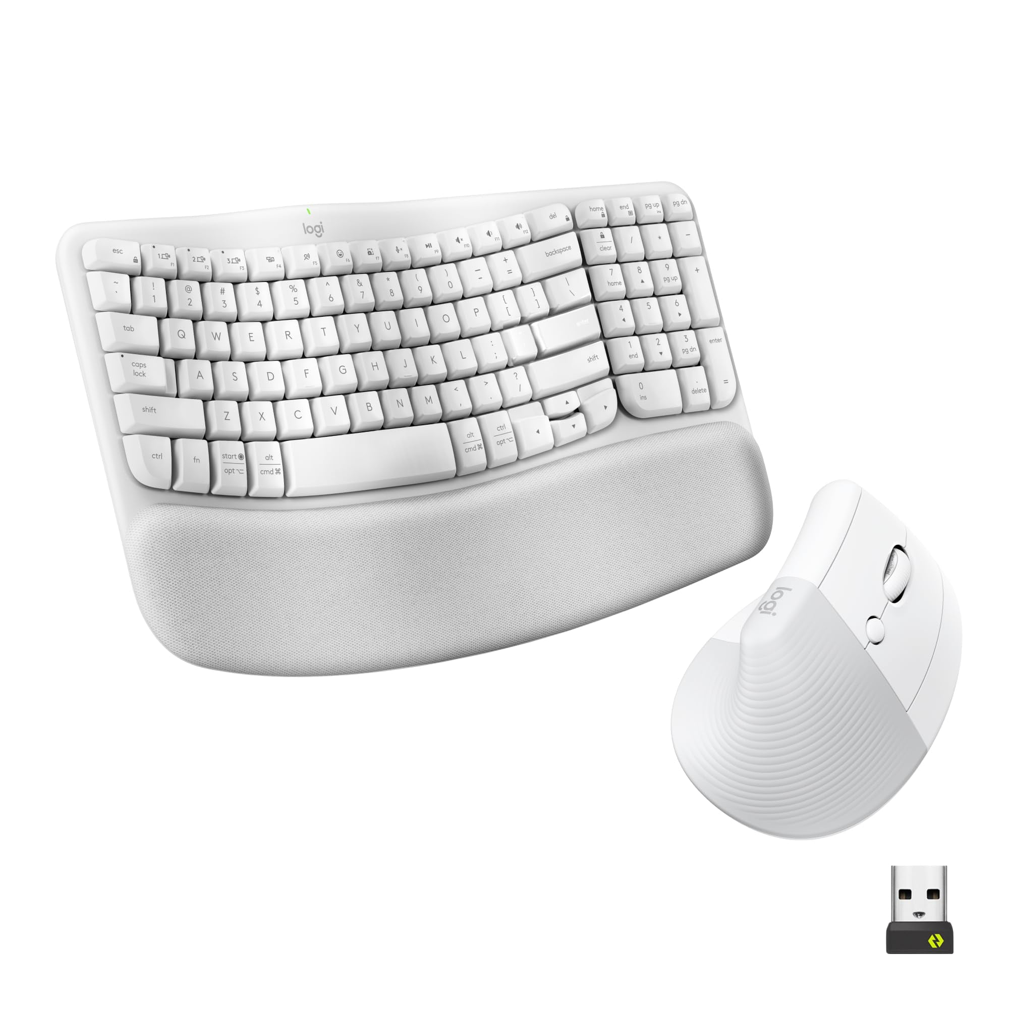 Logitech Wave Keys & Lift Vertical Mouse, Ergonomic Wireless Keyboard ...