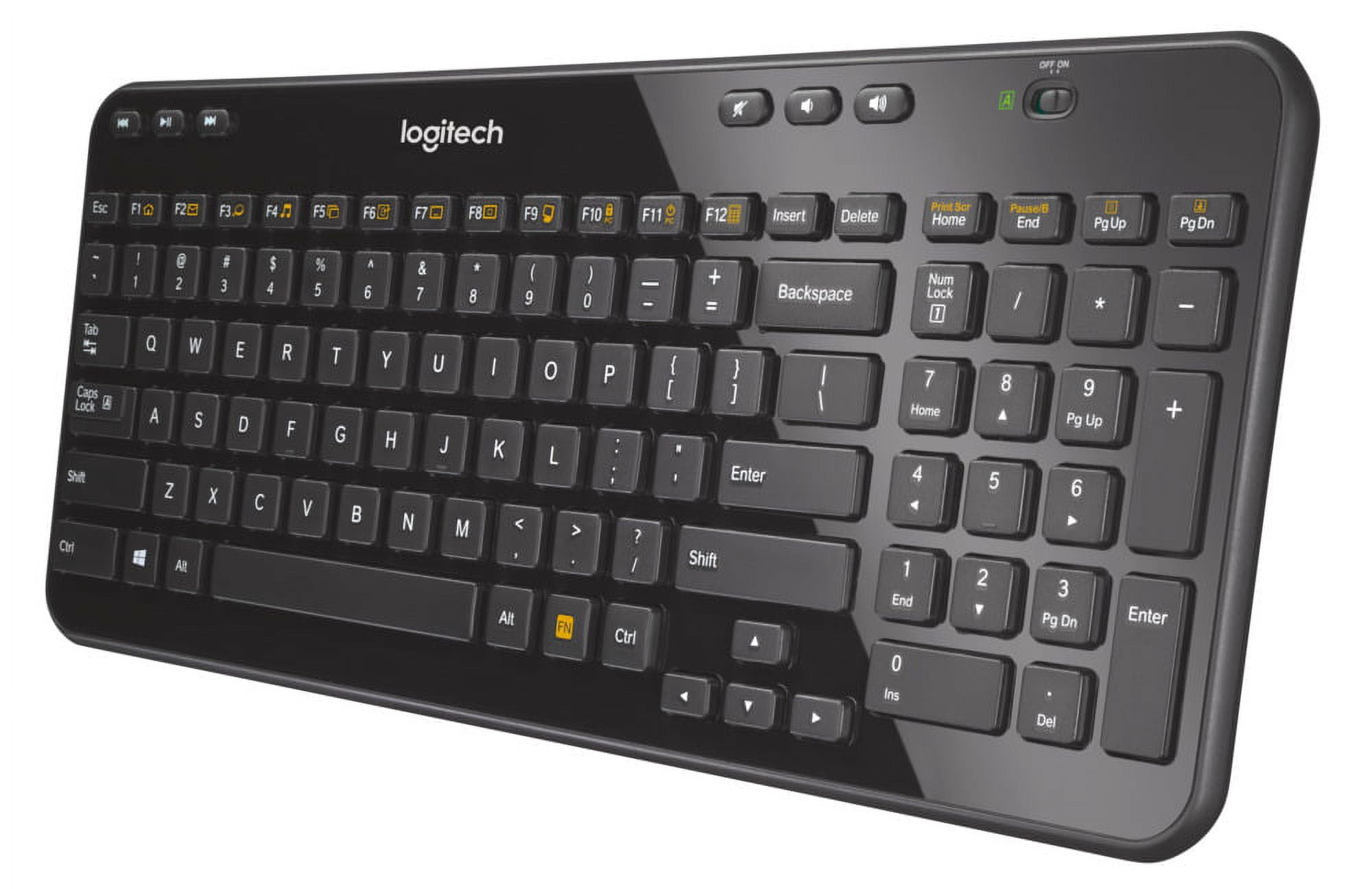 Logitech K360 Compact Wireless Keyboard for Computer, Long-Range, Black ...