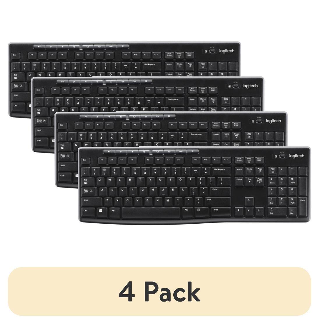 (4 pack) Logitech Wireless Keyboard and Mouse Combo for Windows, 2.4 ...
